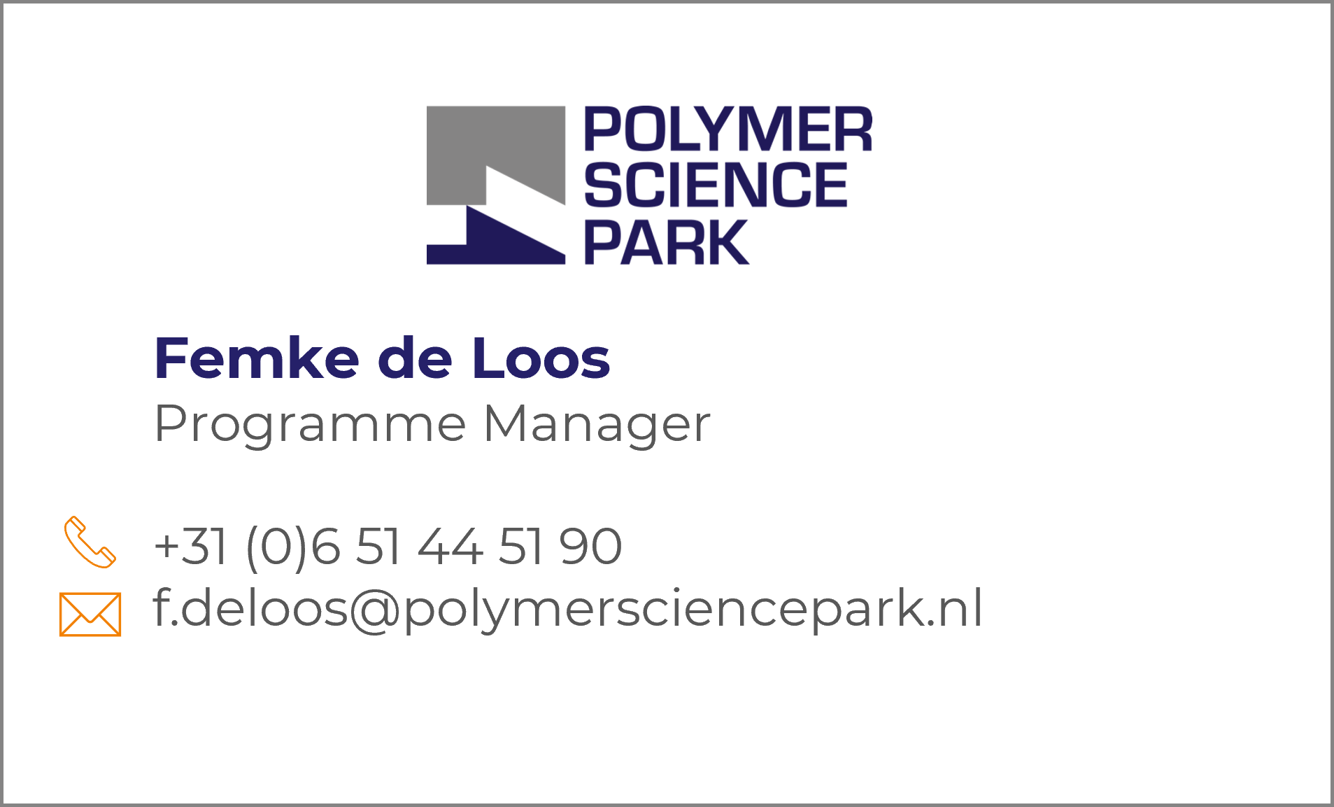 Femke de Loos | Polymer Science Park
